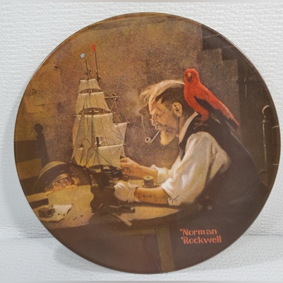 Norman Rockwell | Other | Norman Rockwell Plate With Red And Brown ...